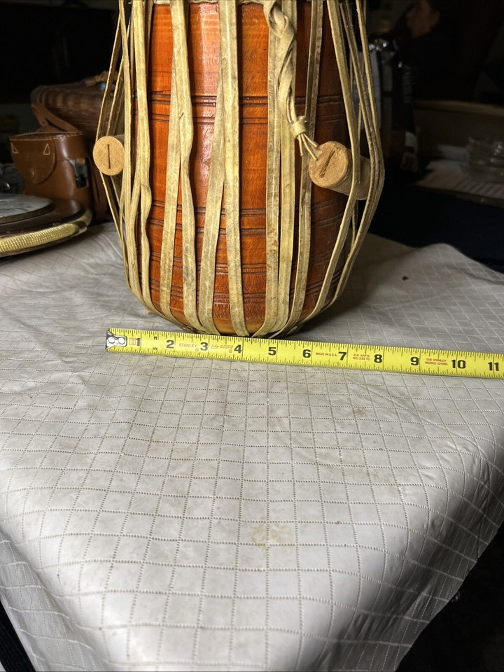 Vintage Tabla Dayan Handmade Animal Hide Tribal Drum Bongo Hand Carved ...