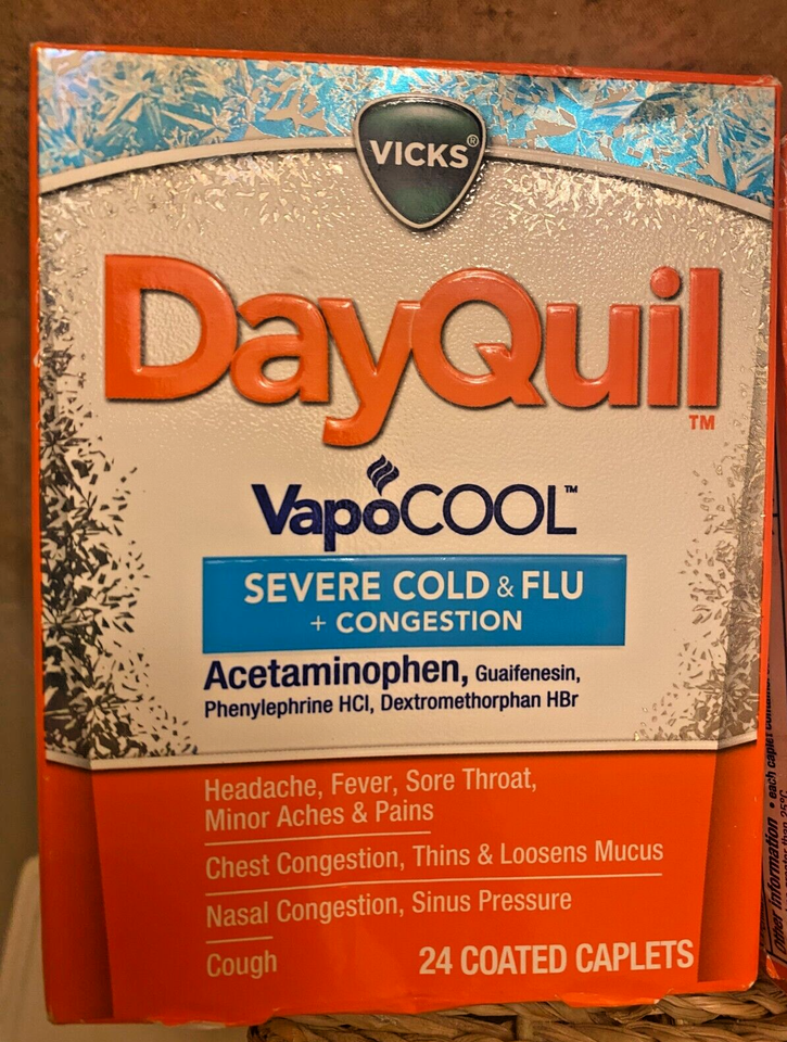 (2 Pack) VICKS DayQuil VapoCOOL Severe Cold & Flu+Congesti - 24 Ct.- EXP 08/25 | eBay