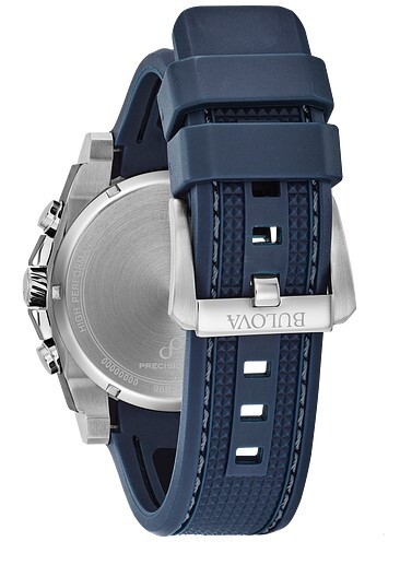 Bulova Icon Collection Quartz Chronograph Men's Blue Strap Watch 47 MM ...