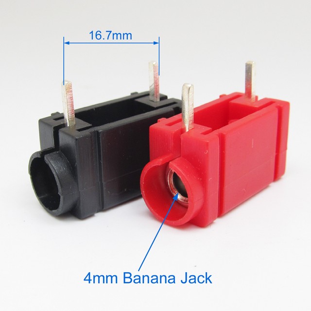 25pairs Horizontal Straight PCB 4mm Banana Female Jack Test Socket Red ...