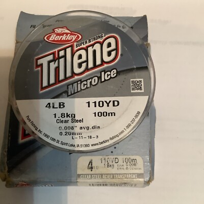 MADE IN USA SPOOL OF BERKLEY TRILENE MICRO ICE 4LB 110YDS FISHING LINE ...