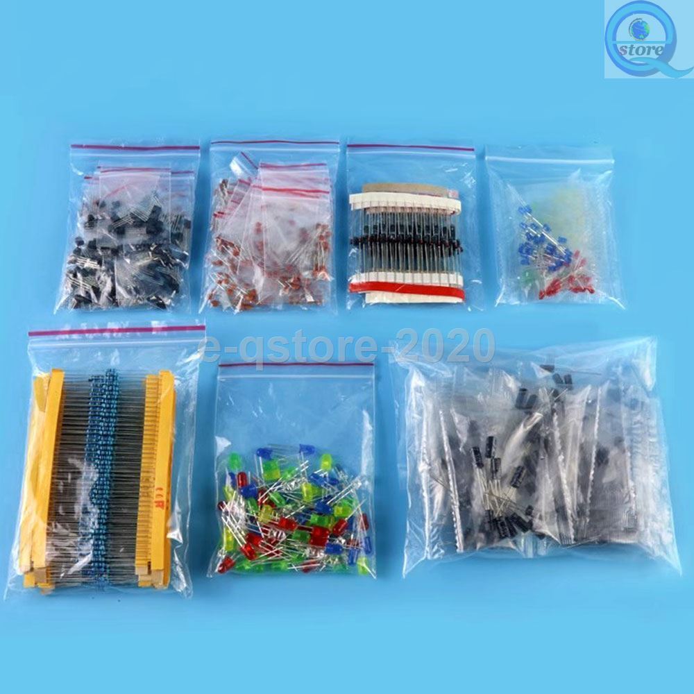 1390pcs Mixed Grab Bag of LED Resistor Capacitor Triode-Electronic ...