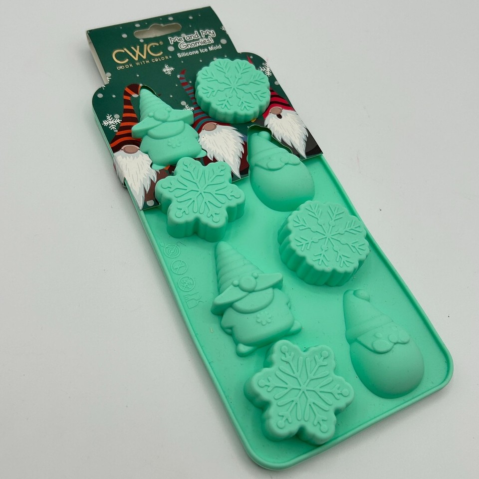 CWC Silicone Ice Candy or Soap Molds, 2 Santa Trays & 2 Gnome ...