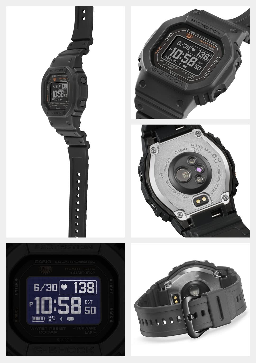 Casio G-SHOCK DW-H5600-1JR G-SQUAD Sport Bluetooth Digital Smartwatch ...