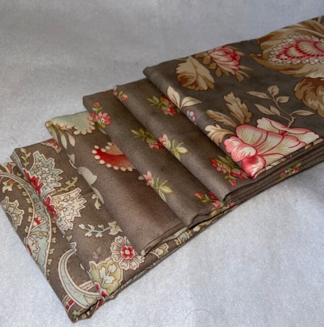 Moda OOP Martinique Quilt Cotton Fabric Fat Quarter FQ Lot - Brown ...