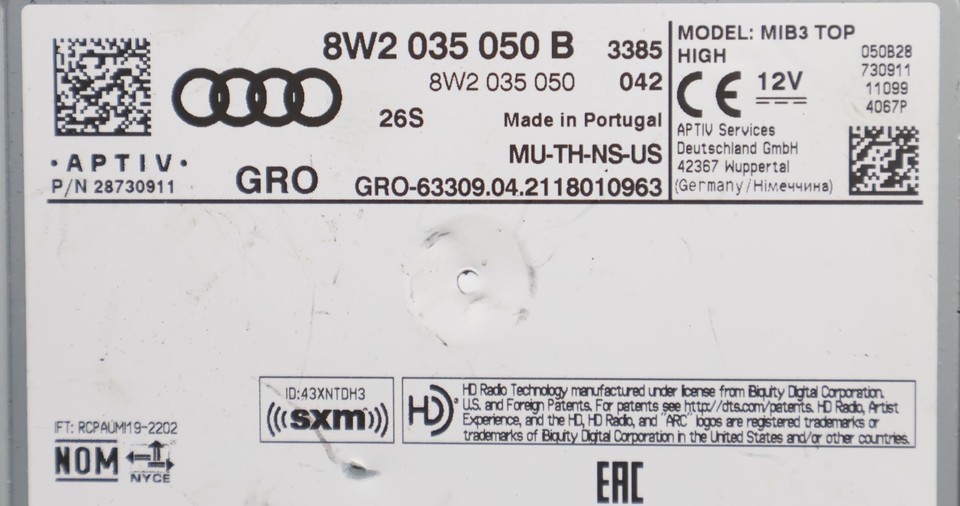 2021 AUDI A4 ALLROAD DASH AUDIO RADIO RECEIVER COMPUTER CONTROL MODULE ...