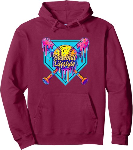 Baseball Lifestyle Apparel Baseball Drip Cream Unisex Hooded Sweatshirt ...