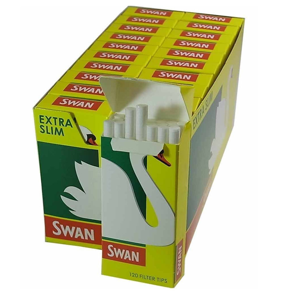 NEW SWAN EXTRA SLIM CIGARETTE FILTER TIPS(HALF BOX)10 Packs 1200 TIPS ...