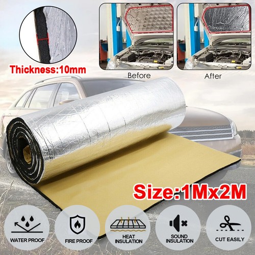 1M×2M 10mm Sound Deadener Insulation Heat Proof Noise Proofing Rubber ...