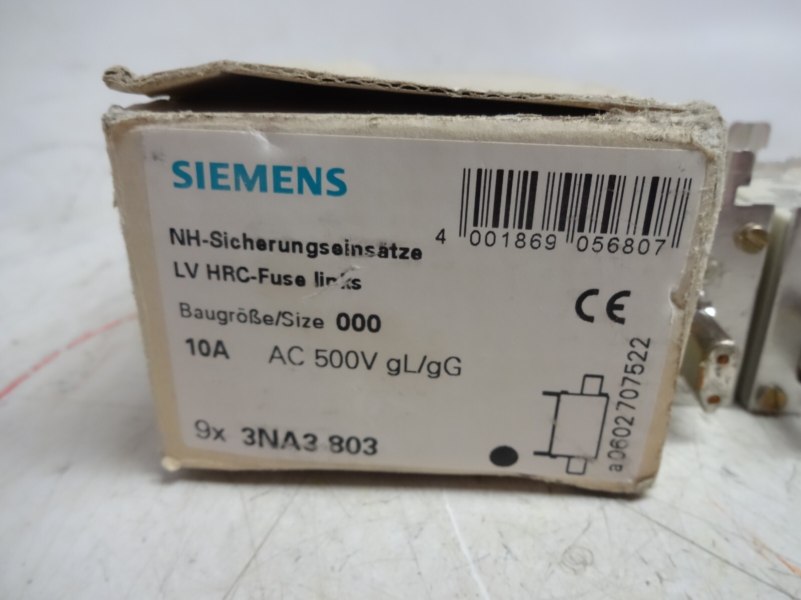New Box of 9 Siemens Fuse Link 3NA3 803 3NA3803 10A 500V 120kA 10 Amp ...