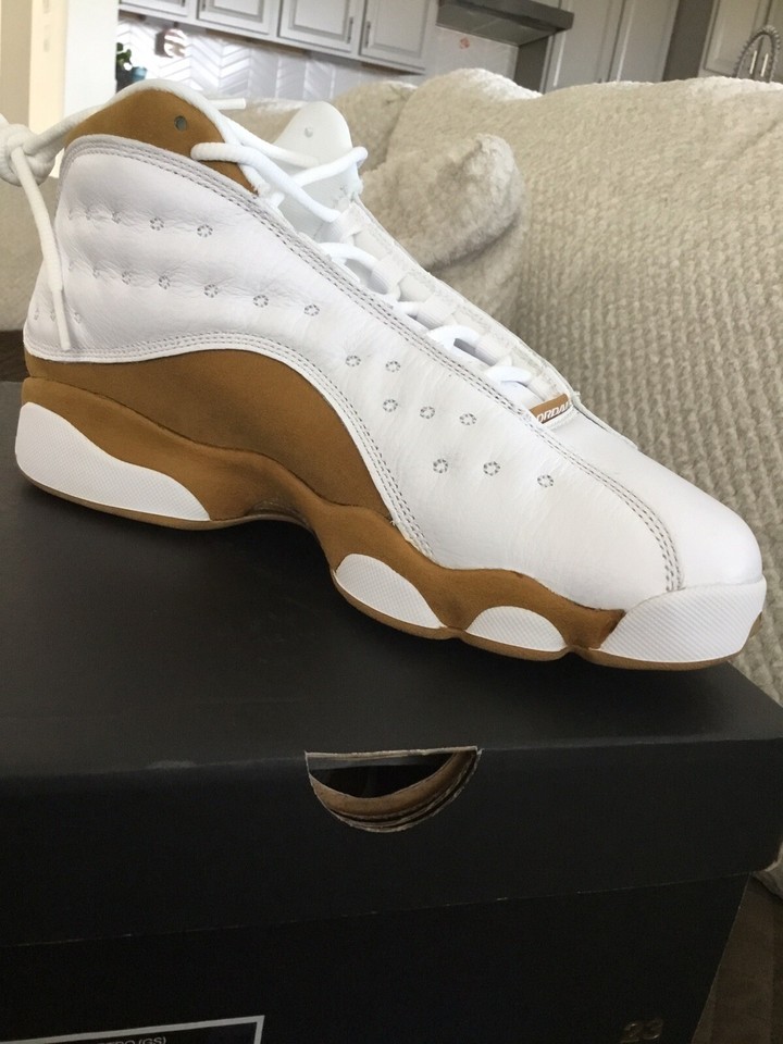 Big Kids' Air Jordan Retro 13 Basketball Shoes White/Wheat DJ3003 171 ...