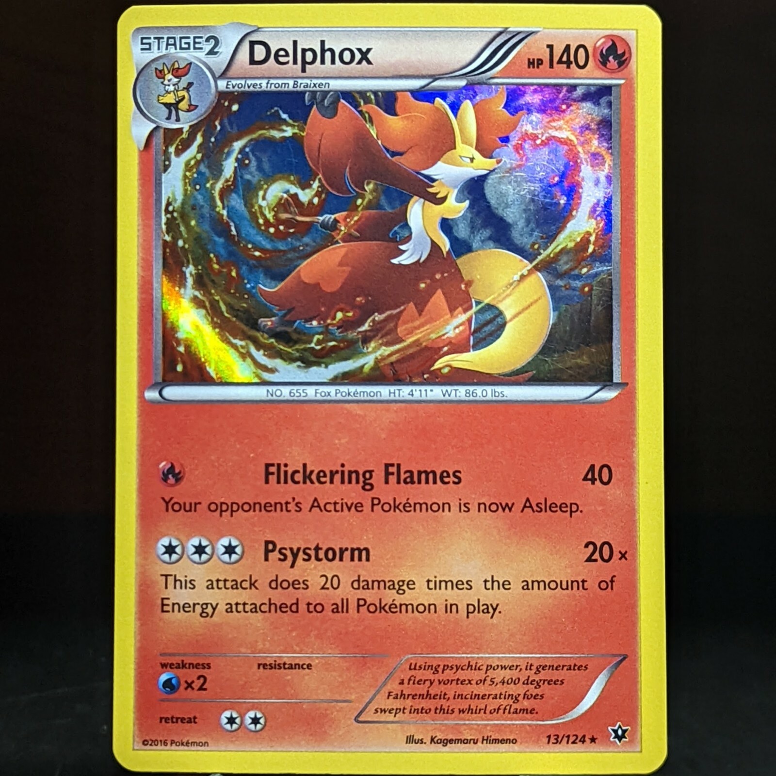 Delphox 13/124 LP/NM Holo Rare XY Fates Collide Foil Pokemon TCG Card ...