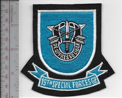 Green Beret US Army 19th Special Forces Group Airborne Flash & SF Crest ...