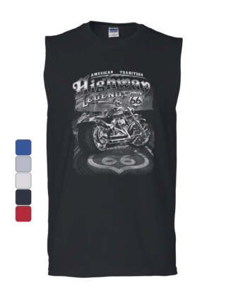 Highway Legend Route 66 Muscle Shirt Biker American Tradition Chopper ...