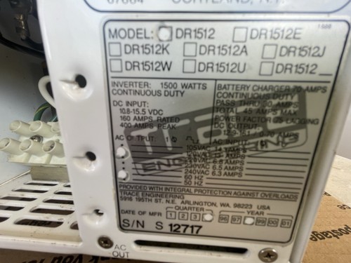 TRACE Engineering Xantrex DR1512 - DR Series Power Inverter / Charger ...
