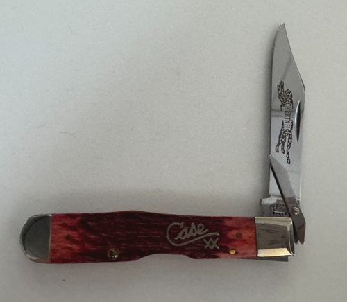 Case XX 6111 1/2L SS Cheetah Folding Knife-2002-Red Bone-USA-Unused-eb ...