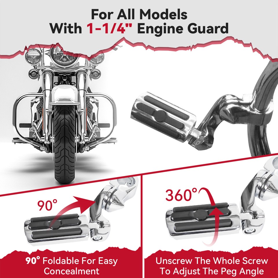 Motorcycle Highway Foot Pegs For Harley Touring Road King Steet Glide 1 ...