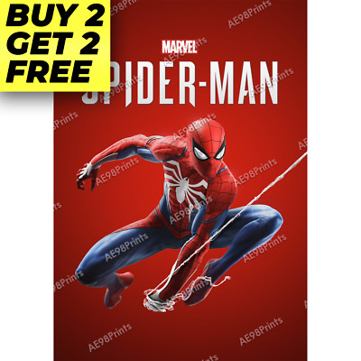 Spider Man PS4 Marvel Video Game Poster Art Print Room Decor HQ A2 A3 ...