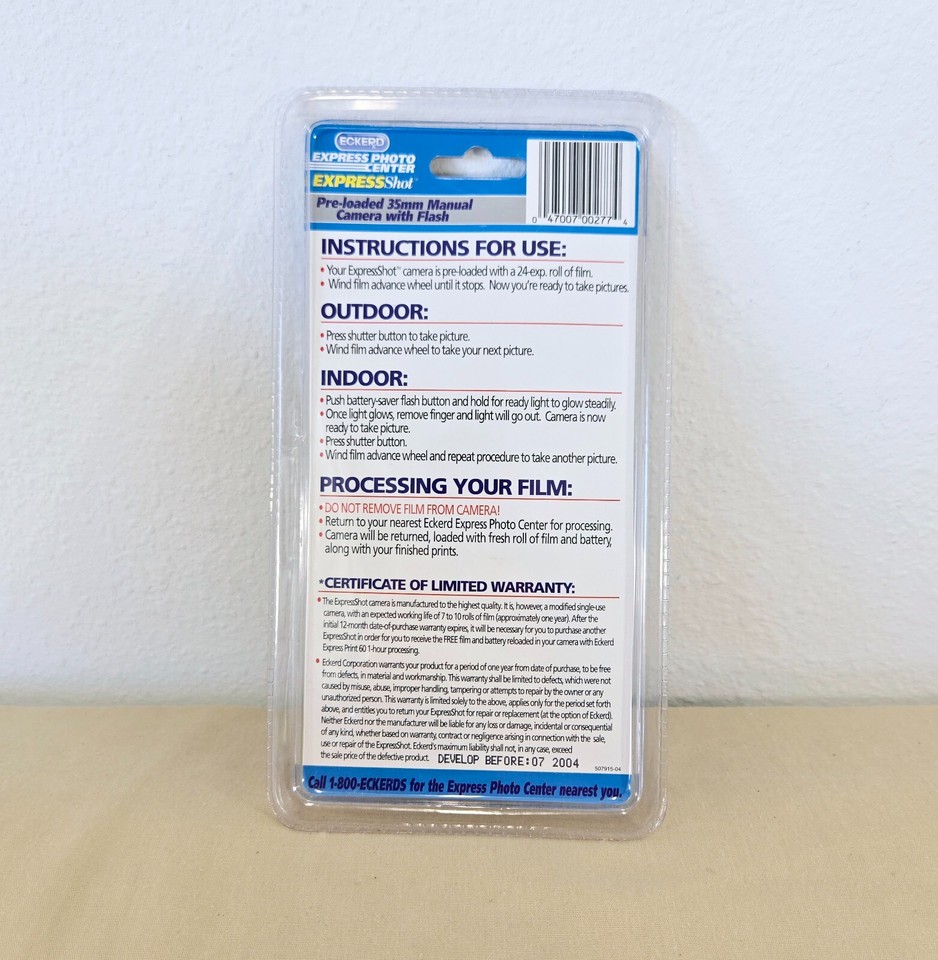 Vintage ECKERD Drugstore Express Shot 35mm Photos Camera, New & Sealed ...