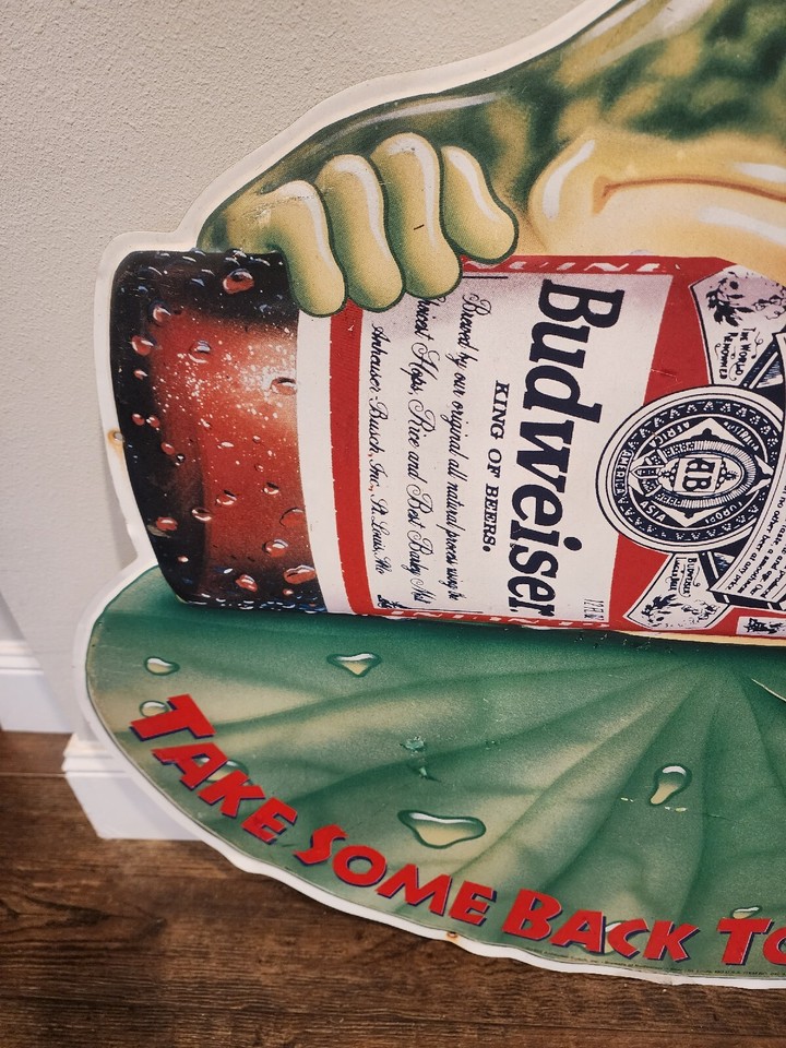 VTG 1995 RARE LARGE Budweiser Frog Sign Take Some Back To Your Pad ...