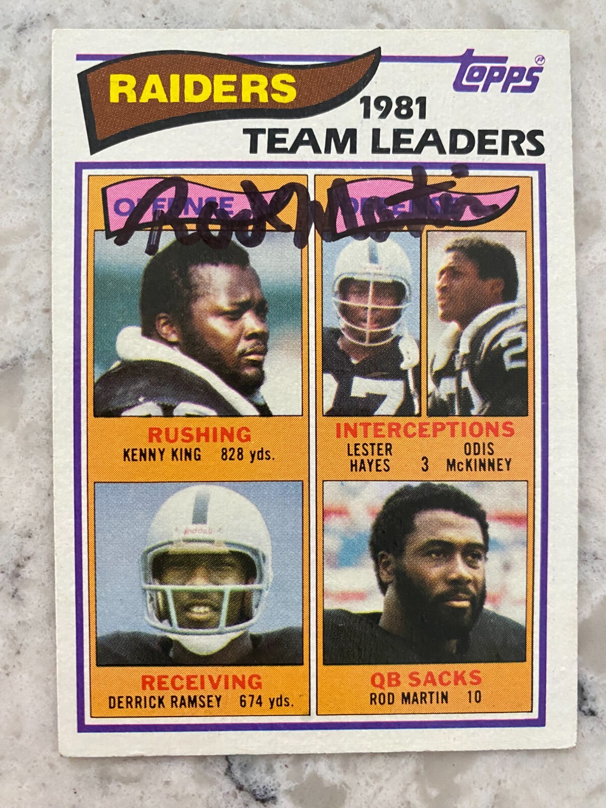 Rod Martin signed OAKLAND RAIDERS card 1982 Topps | eBay