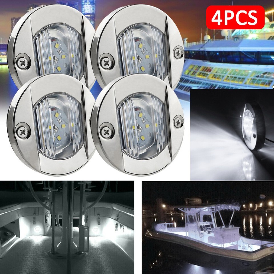 4Pcs Boat Interior Lights Waterproof DC 12V Marine Boat Bulb Round for ...