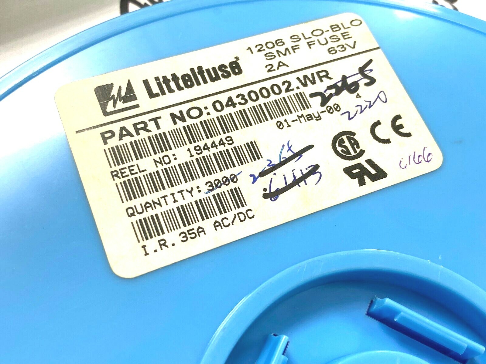 50pcs - LITTELFUSE / LF 2A 63V 1206 SLO-BLO SMF FUSE 0430002.WR | eBay