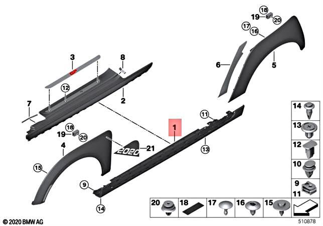 Genuine MINI Cooper JCW One F56 D S Sill Trim Lower Section Right ...