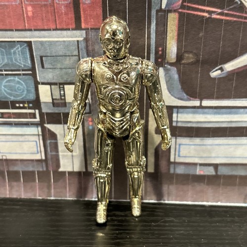 Vintage Star Wars C-3PO Droid 3.75" figure Kenner stiff Limbs Shiny ...