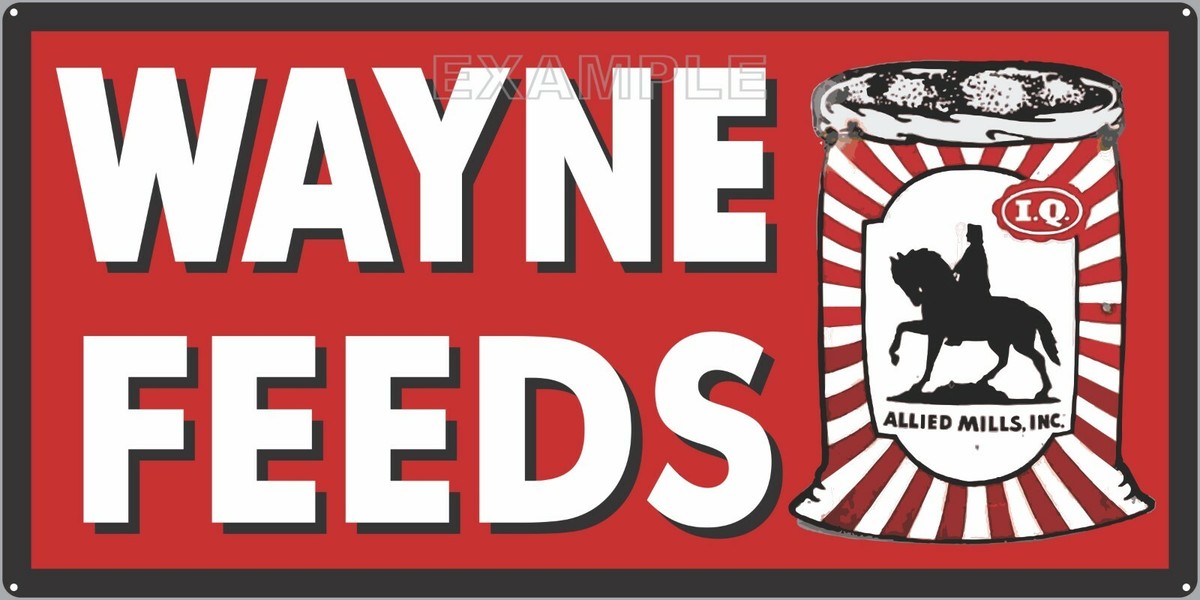 Wayne Feeds Sign Vintage Wayne Feeds Seed Egg Farm Metal Sign Horse