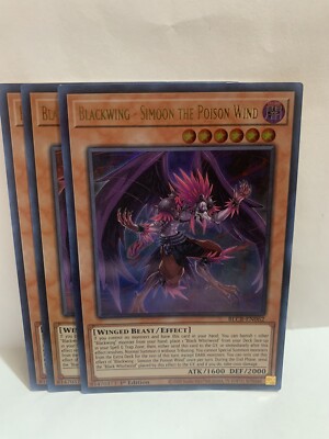 YUGIOH BLACKWING - SIMOON THE POISON WIND X3 BLCR-EN062 1ST.ED. ULTRA ...