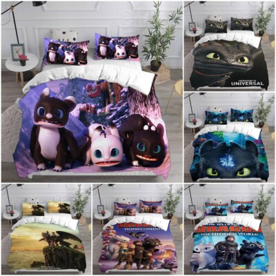 Adorable Toothless Kids' Bedding Set Duvet Cover Pillowcase Single ...