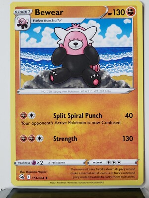 Bewear 151/264 - NM / M - Fusion Strike Pokemon Card - $2 Flat Shipping ...