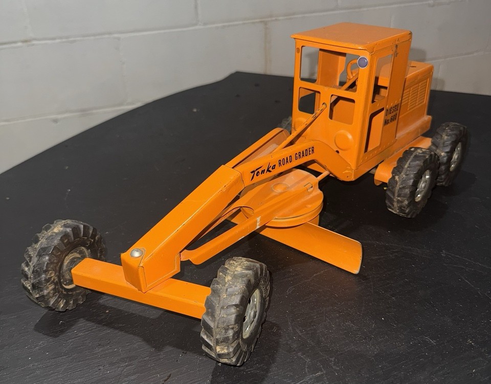 Tonka Road Grader No. 600 Pressed Steel Toy Vintage Orange | eBay