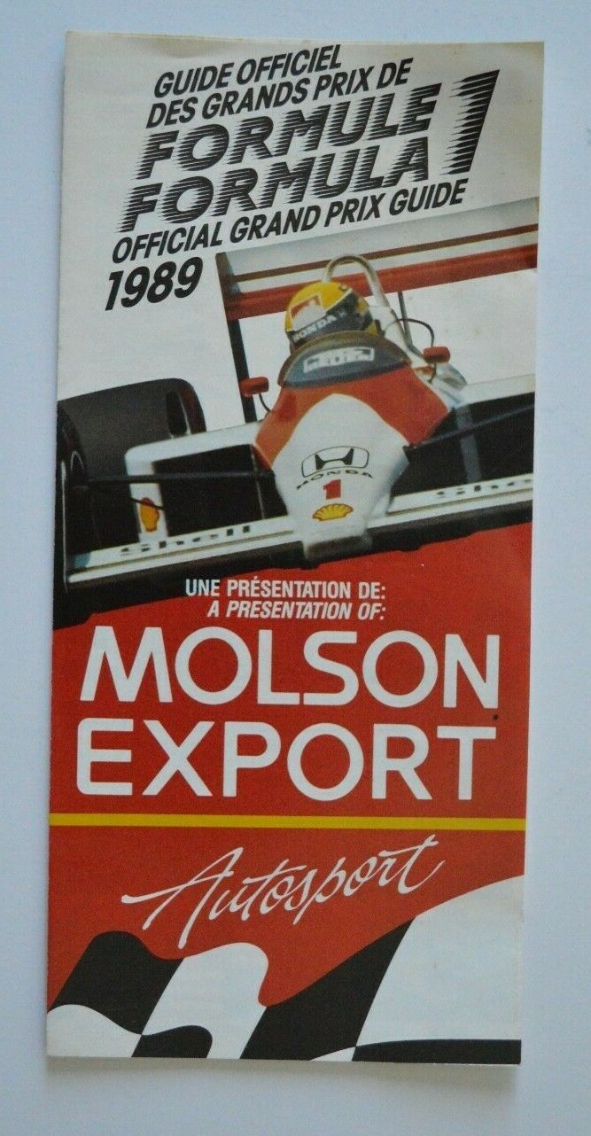 Molson Export 1989 Official Grand Prix Guide pamphlet - French English Autosport | eBay