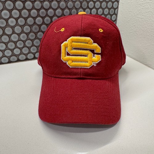 USC Trojans SC Hat Cap Fitted 7 3/8 Red Yellow Logo Structured Adult ...