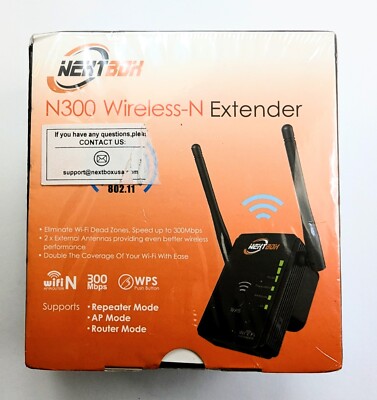NEXTBOX WIFI RANGE EXTENDER N300 WIRELESS SIGNAL BOOSTER REPEATER NEW ...