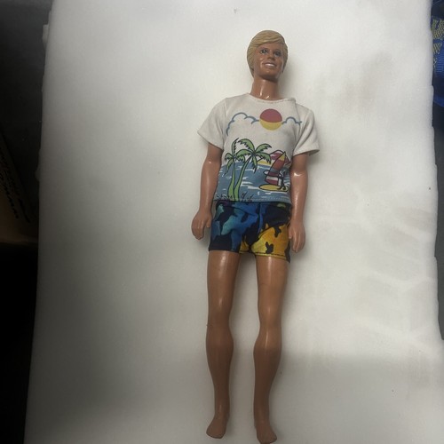 Vtg 1968 Mattel Malibu Ken Doll molded blond hair blue eyes Hawaii ...