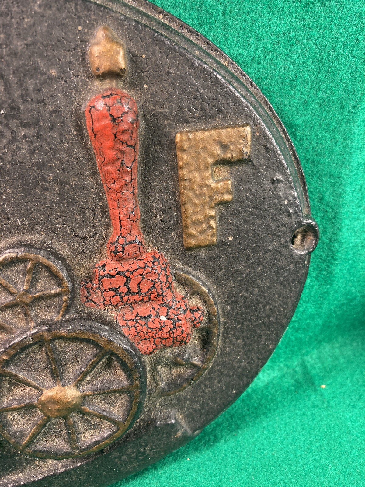 Antique Vintage Cast Iron UF United Firefighter Insurance Fire Engine ...