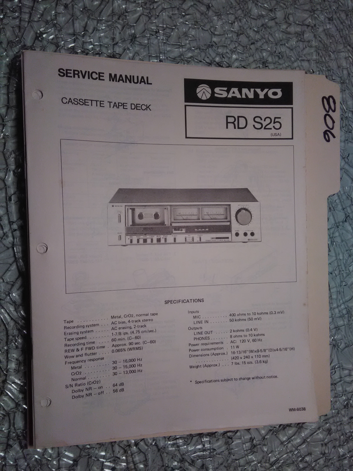 Sanyo rd-s25 service manual original repair book stereo tape deck ...