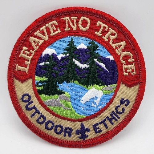 Leave No Trace/Outdoor Ethics 3" Patch, Red Brd., "BSA 2010" Slogan Back, Mint! | eBay