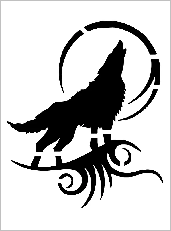 Wolf Stencil Tattoo