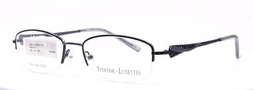 SPEKTOR LUNETTES 216 Mist Black Womens Oval Half Rim Eyeglasses 53-18 ...