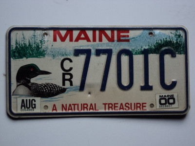 2000 MAINE National Treasure DUCK License Plate CR 7701C ME | eBay