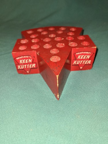 Vintage Shapleigh Keen Kutter Logo Shape Wooden Drill Bit Holder ...