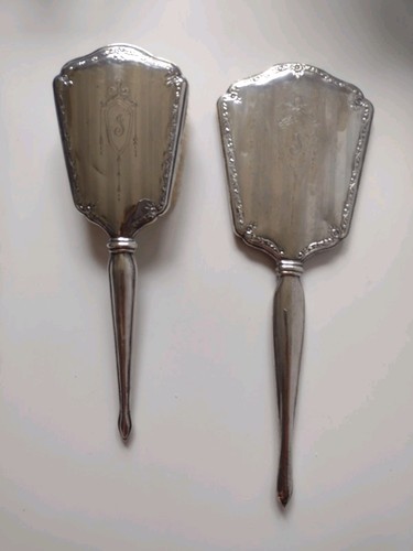 ANTIQUE International STERLING SILVER VANITY SET HAND MIRROR & BRUSH 470 G | eBay