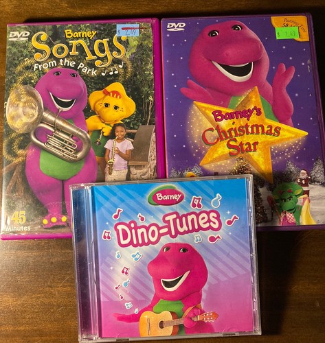 Lot of 2 Barney DVDs Songs From The Park, Barney’s Christmas Star, Dino ...