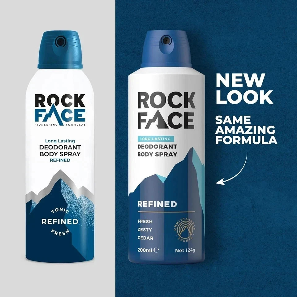 Rock Face Refined Body Spray Deodorant 200ml Sandalwood Cedar Scent ...
