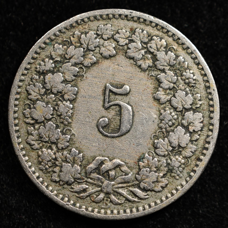Switzerland 5 Rappen 1892, Coin, Inv#F063 | eBay