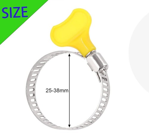 14-Pack Yellow Stainless Steel Hose Clamps Adjustable Thumb Screw Key ...